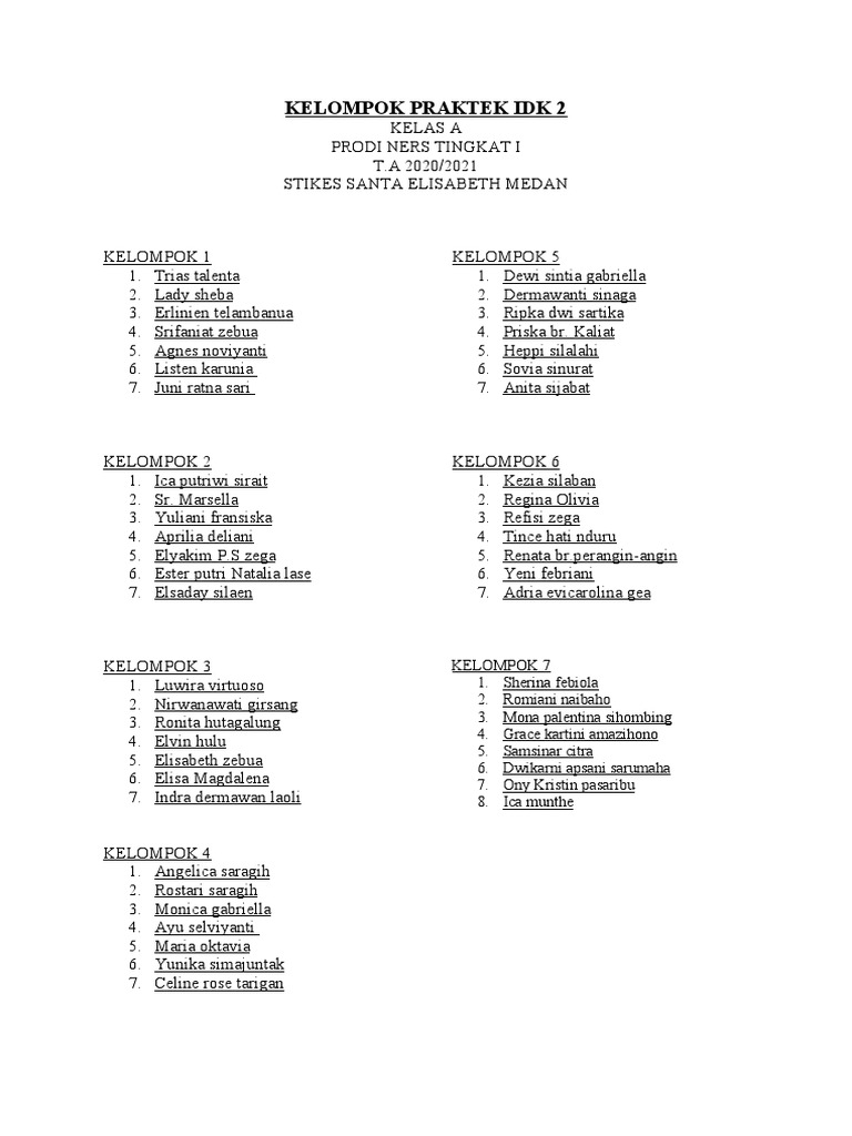 Kelompok Praktek Idk 2 | PDF