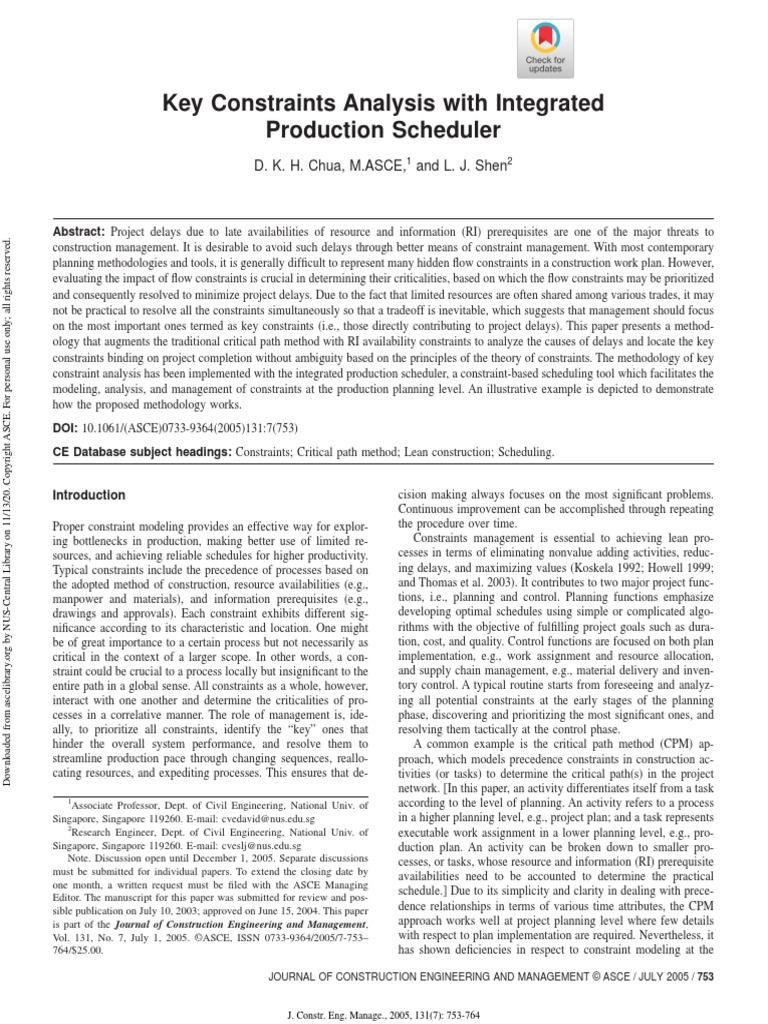 Key Constraints Analysis With Integrated Production Scheduler | PDF ...