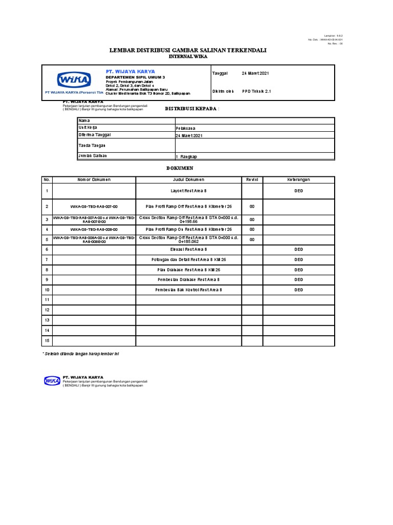 Form Distribusi Gambar (Baru) - 1 | PDF