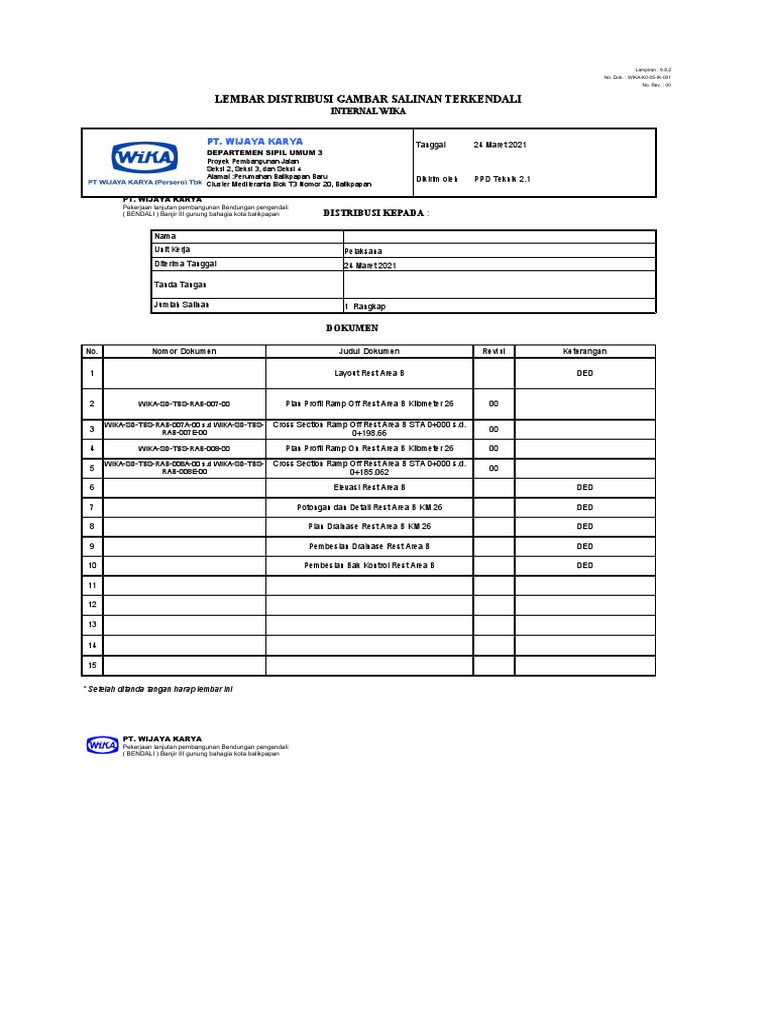 Form Distribusi Gambar (Baru) - 2 | PDF