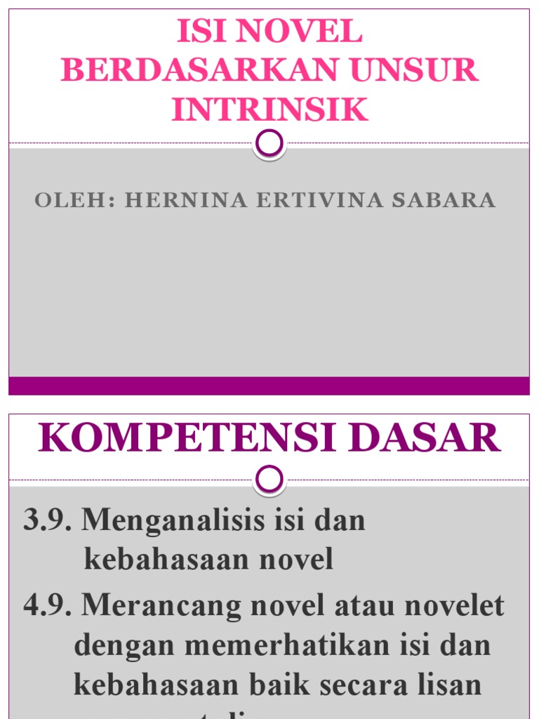 Isi Novel Berdasarkan Unsur Intrinsik | PDF
