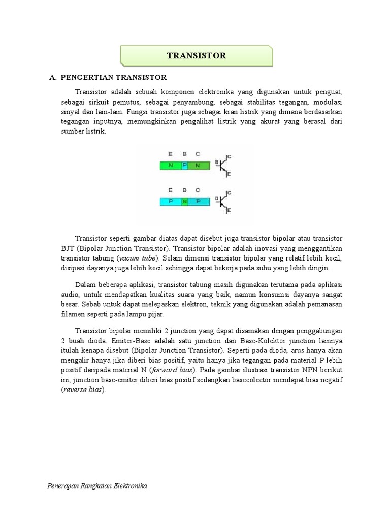 Pengertian Transistor | PDF