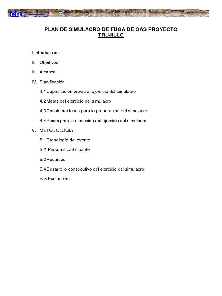 Plan Simulacro de Fuga de Gas. | PDF | Simulación | Ciencia de sistemas