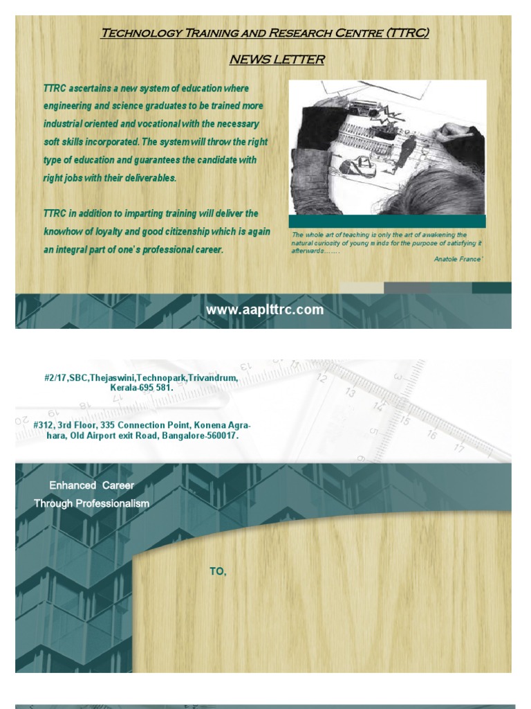 TTRC News Letter | PDF | Engineering | Automation