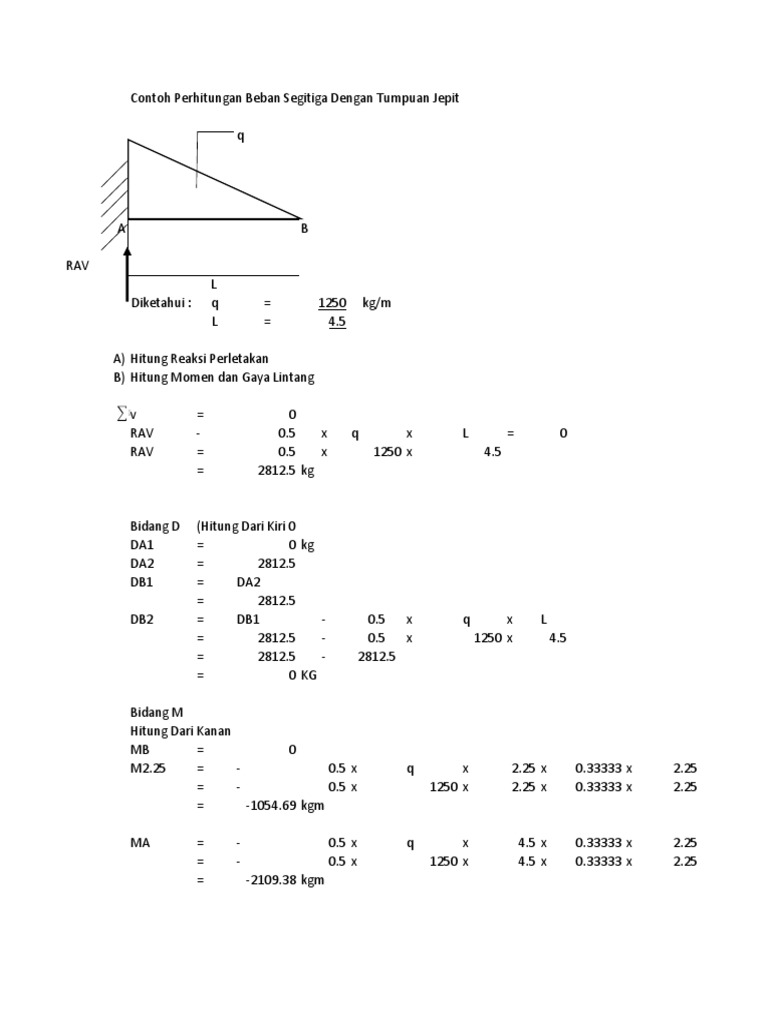 Contoh Soal Beban Merata Dan Segitiga | PDF