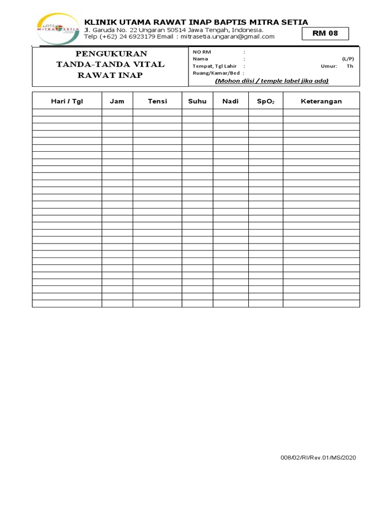 Form RM 08 Ri-Pengukuran TTV | PDF