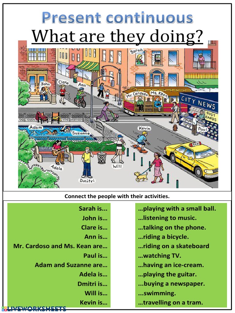 Present Continuous Worksheet A1 | PDF
