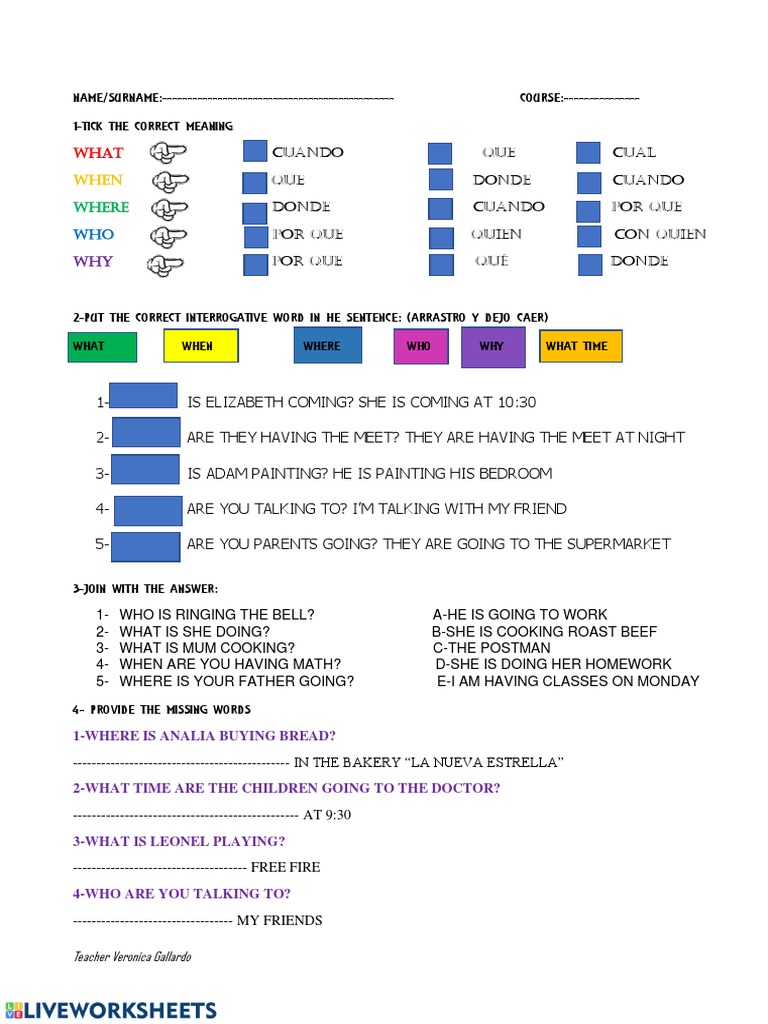 Present Continuous Worksheet | PDF