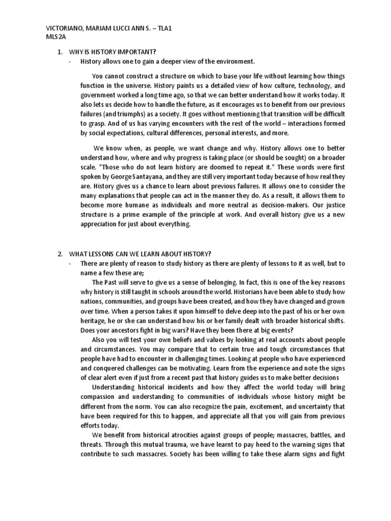 Why History Is Important | PDF | Grandparent | Reason