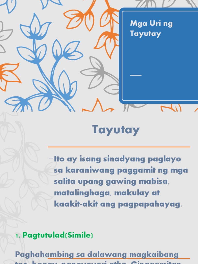 Mga Uri NG Tayutay | PDF