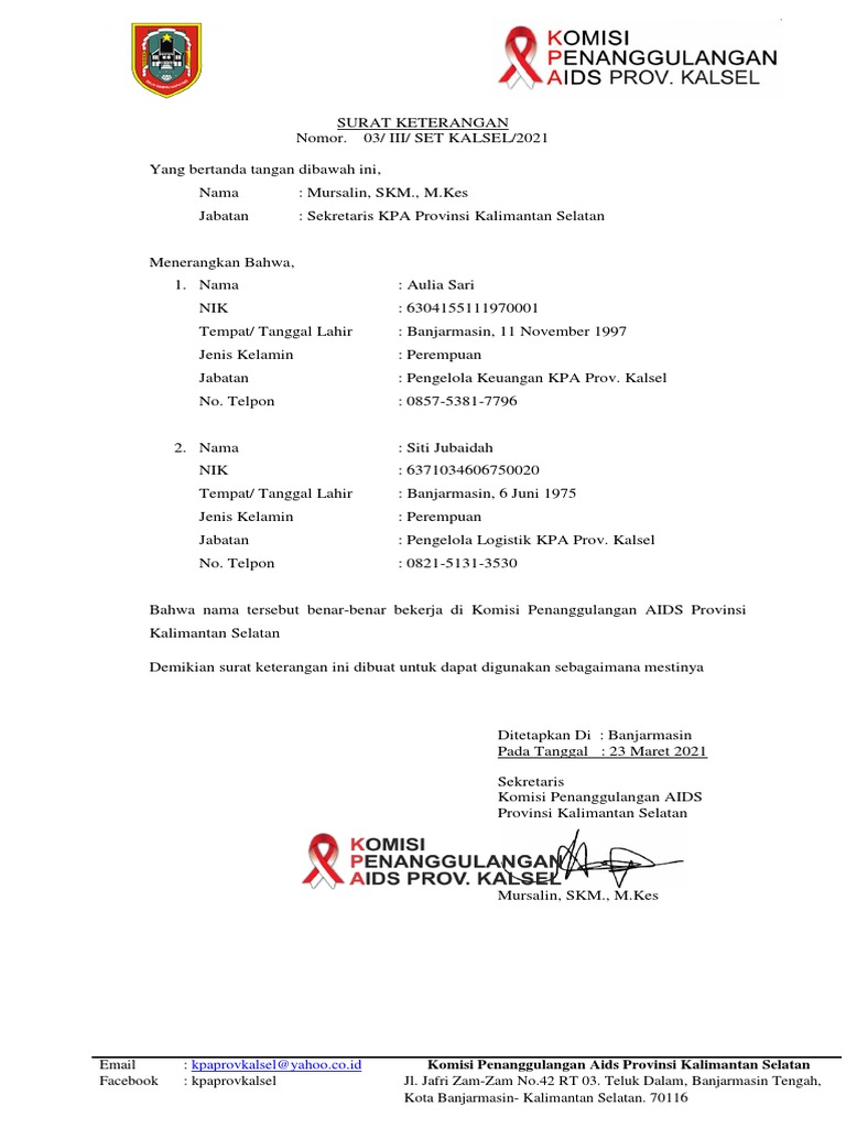 SURAT KETERANGAN Vaksin New | PDF
