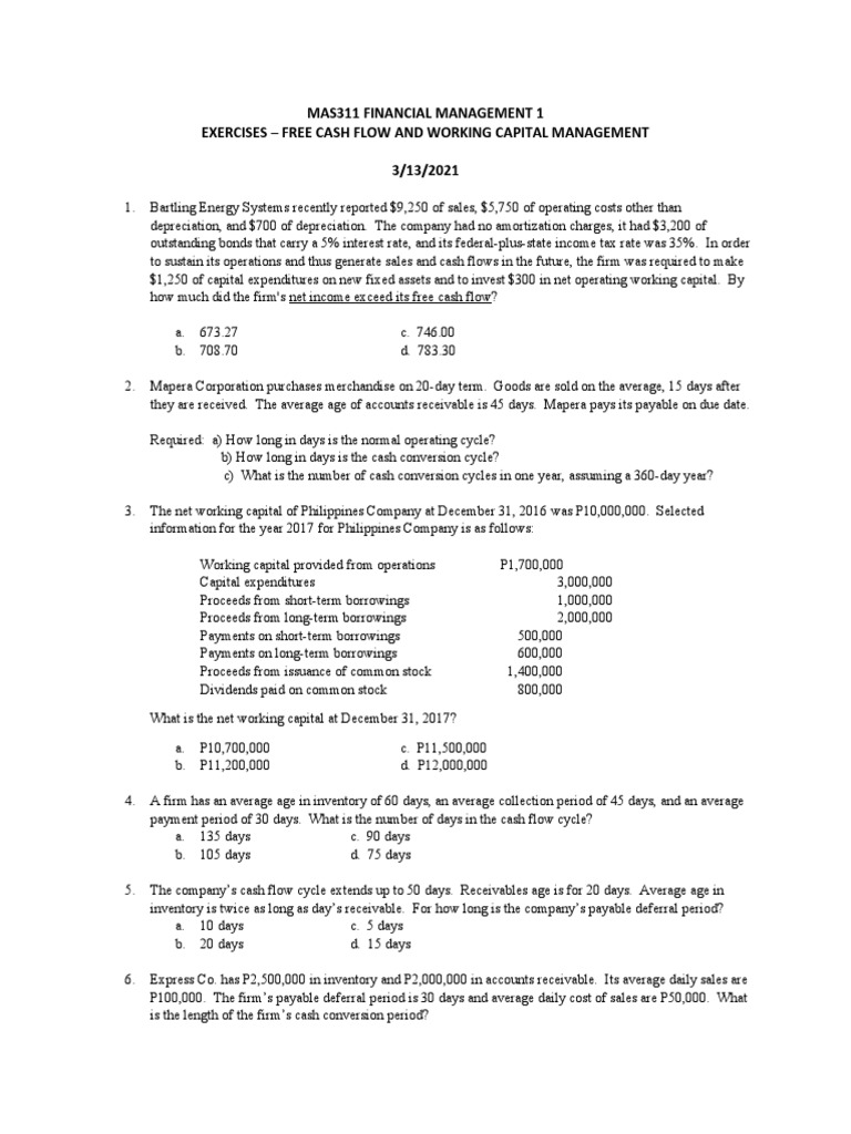 Fixed vs. Working Capital Analysis | PDF | Working Capital | Free Cash Flow