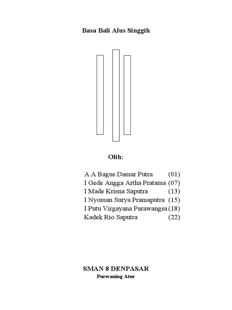 Contoh Basa Bali Alus Singgih | PDF