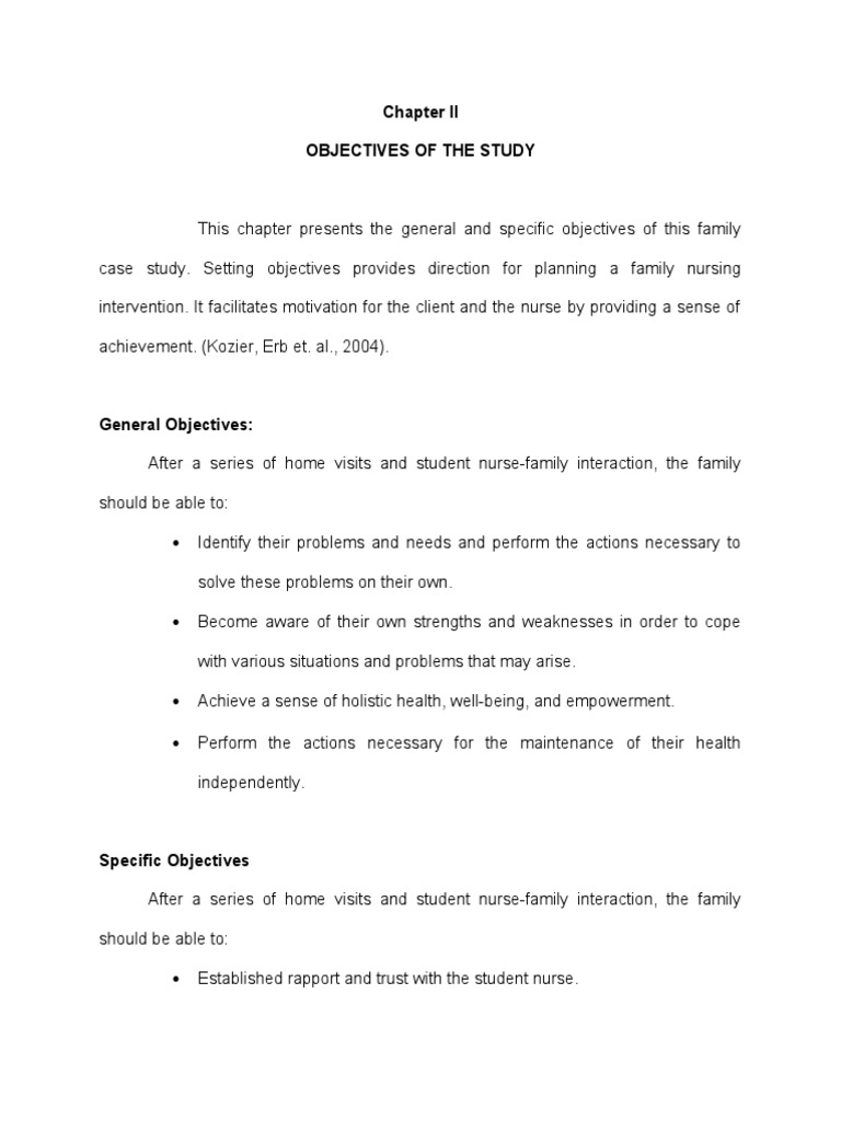 Chapter II (Objectives and Limitations) | PDF | Nursing | Empowerment