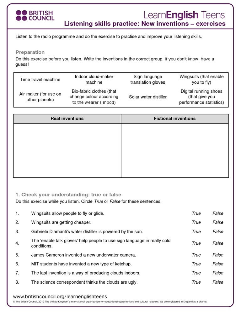 New Inventions - Exercises 3 | PDF