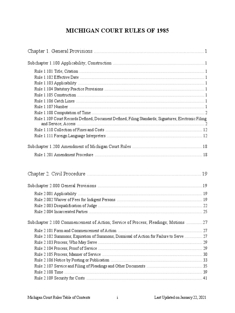 Michigan Court Rules | PDF | Discovery (Law) | Deposition (Law)