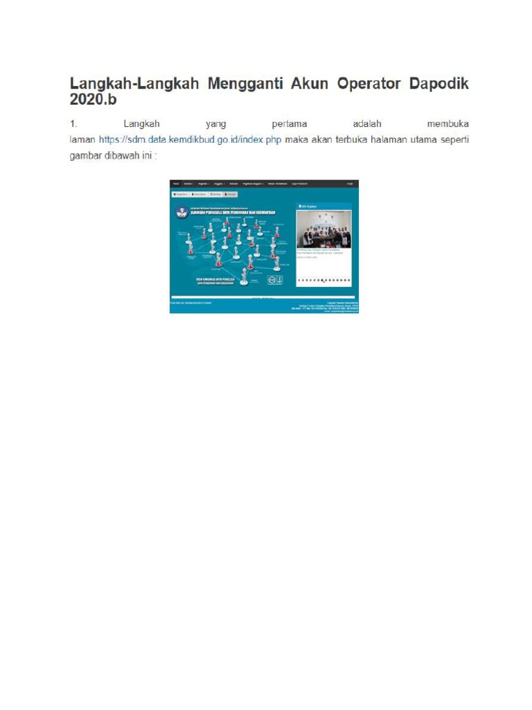 Langkah-Langkah Ganti Operator Sekolah Atau Akun Operator | PDF