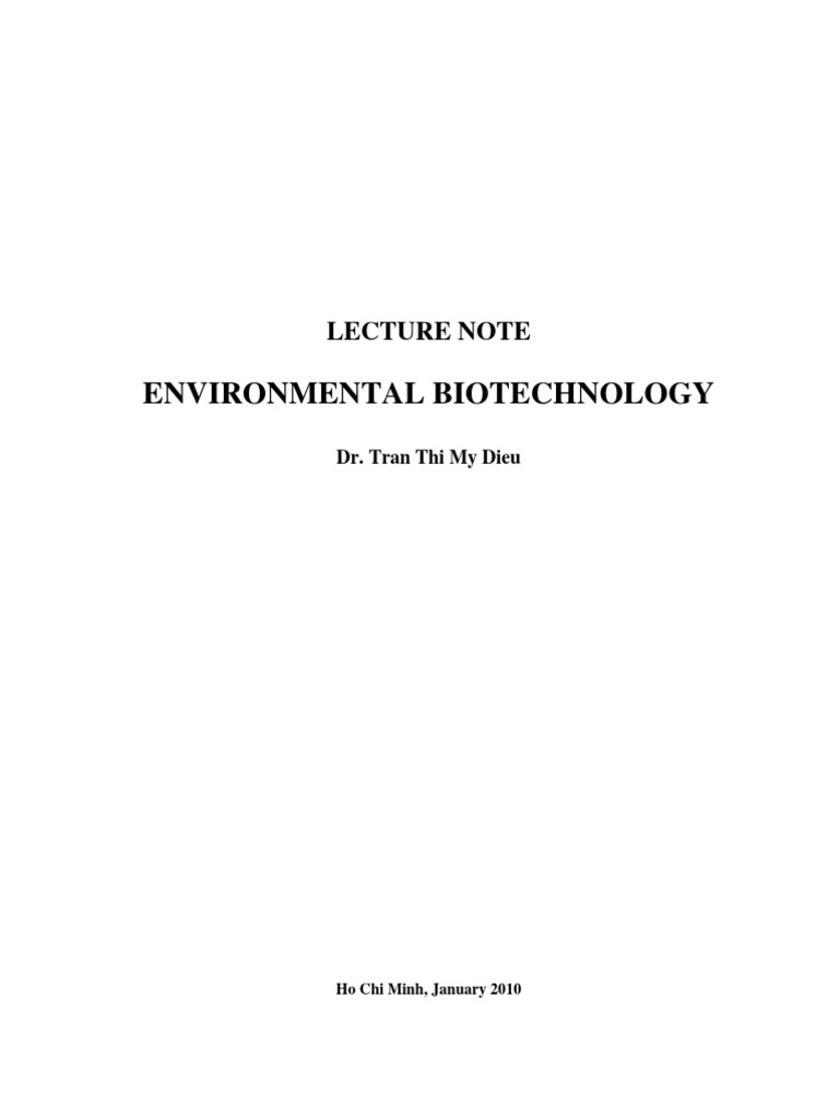 Environmental Biotechnology Lecture Note-220110 | PDF | Sewage ...