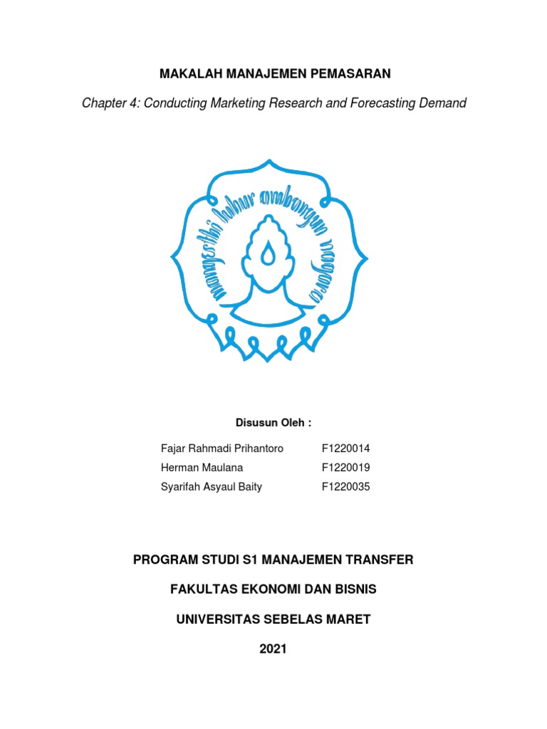 Manajemen Pemasaran - Makalah Melaksanakan Riset Pemasaran Dan Meramalkan Permintaan | PDF