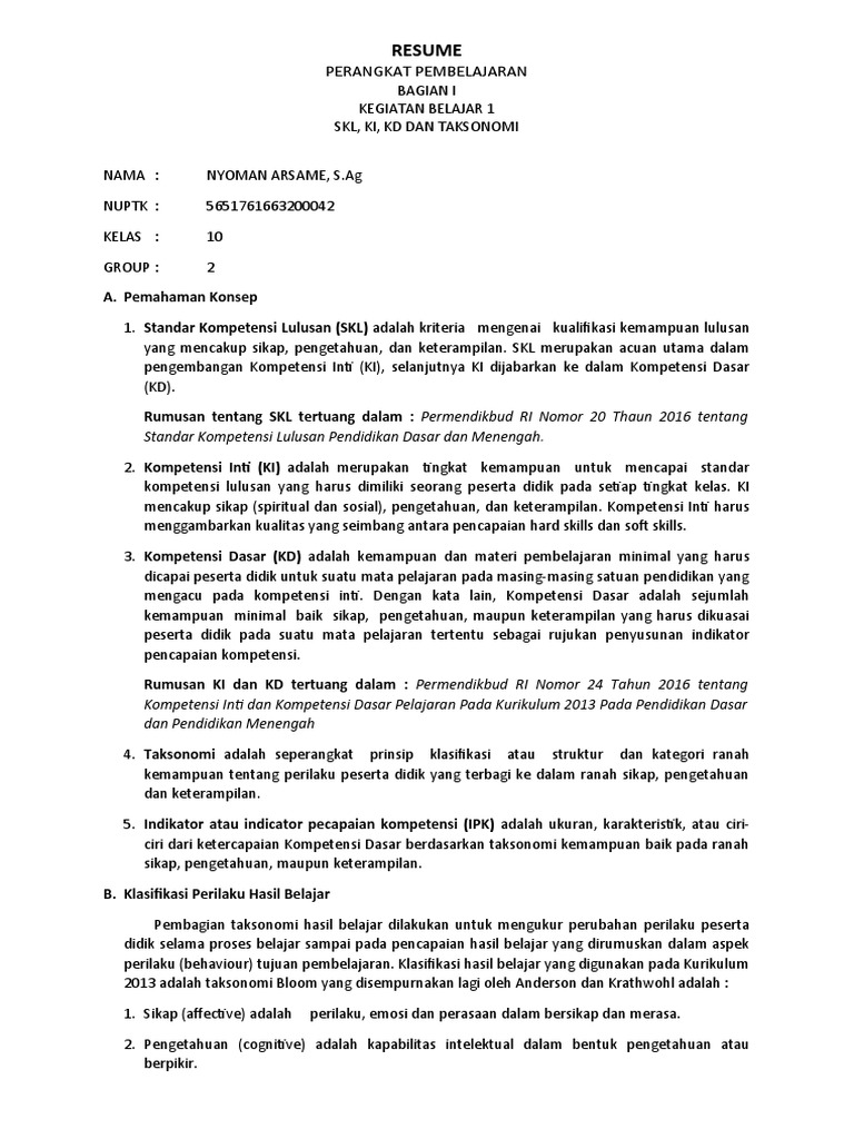 RESUME Bagian 1 KB 1 | PDF