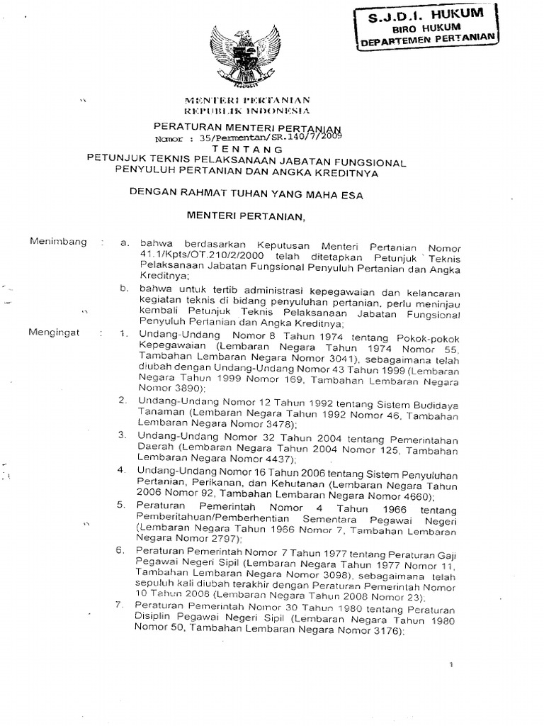 Permentan 35-2009 | PDF