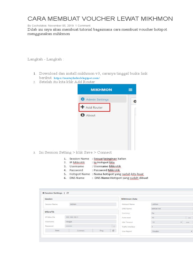 Cara Membuat Voucher Lewat Mikhmon | PDF | Komputer
