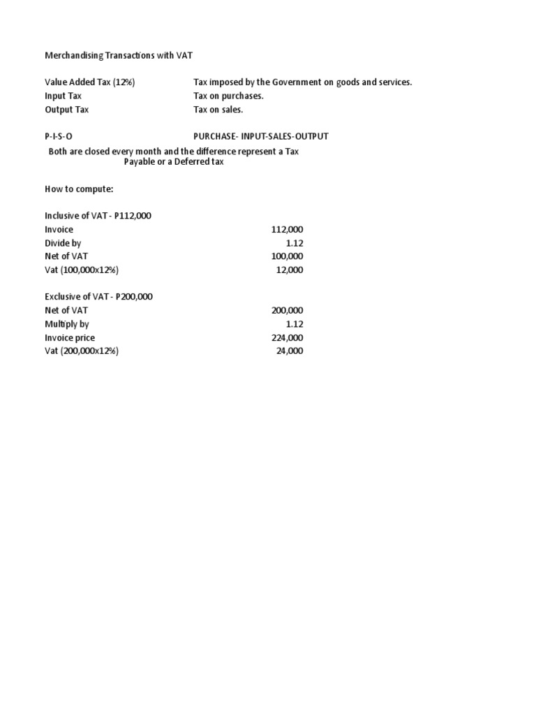 Vat Illustrations | PDF | Value Added Tax | Debits And Credits
