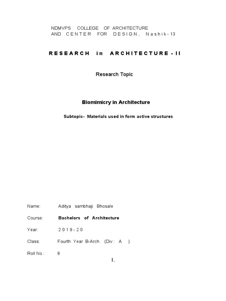Biomimicry Research Paper | PDF | Composite Material | Leaf