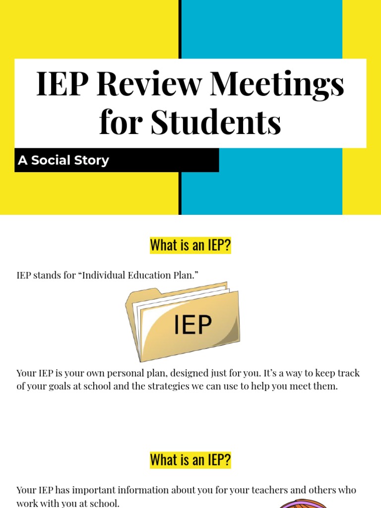IEP Review Meetings For Students: A Social Story | PDF | Individualized ...