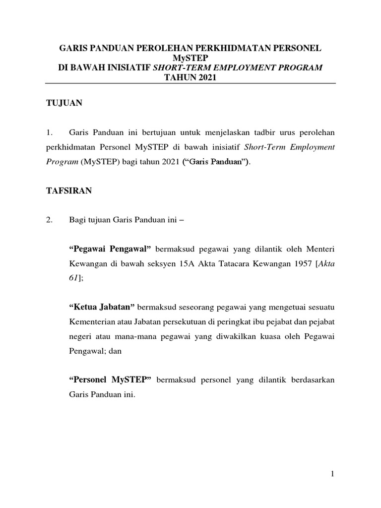 mySTEP Garis - Panduan - Se18122020 | PDF