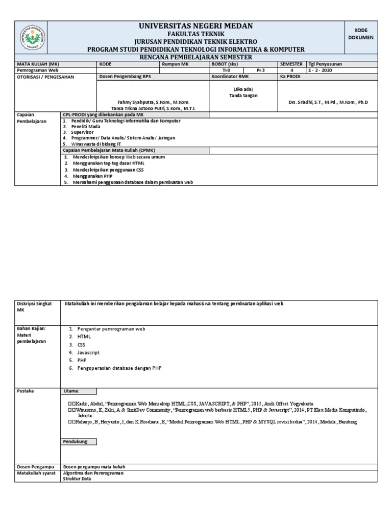 RPS Pemrograman Web | PDF