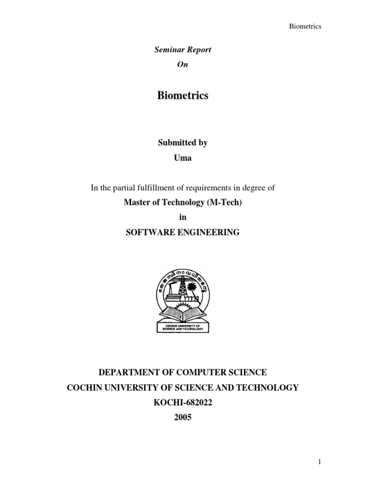 Biometrics: Submitted by Uma | PDF | Computers