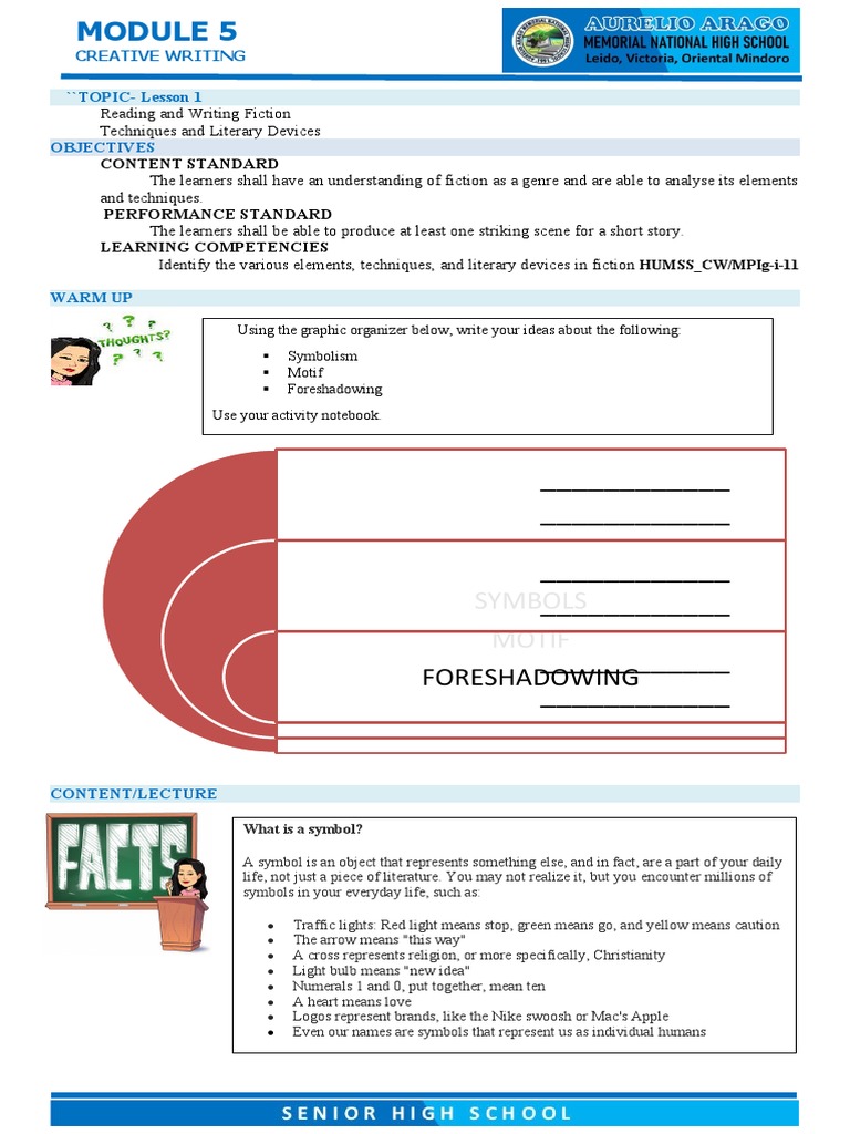 Symbols Motif Foreshadowing: Content Standard | PDF | Symbols