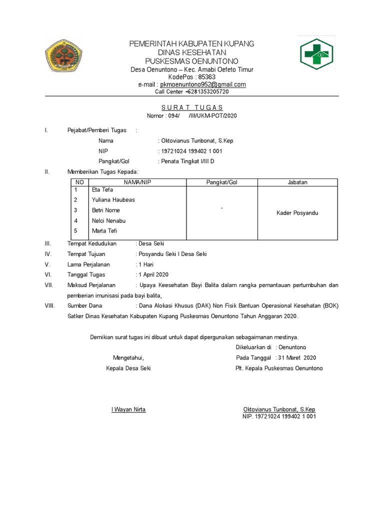 Surat Tugas Kader Posyandu | PDF Surat Tugas Kader Posyandu | PDF