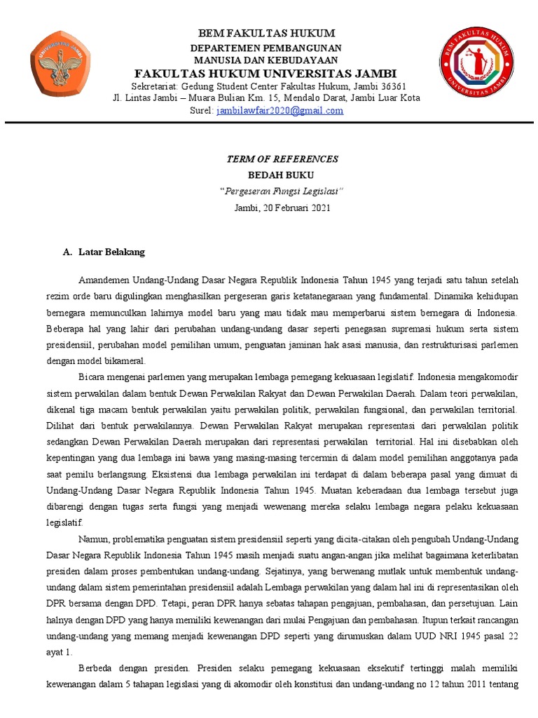 Tor Bedah Buku Bem FH Unja 2021 | PDF