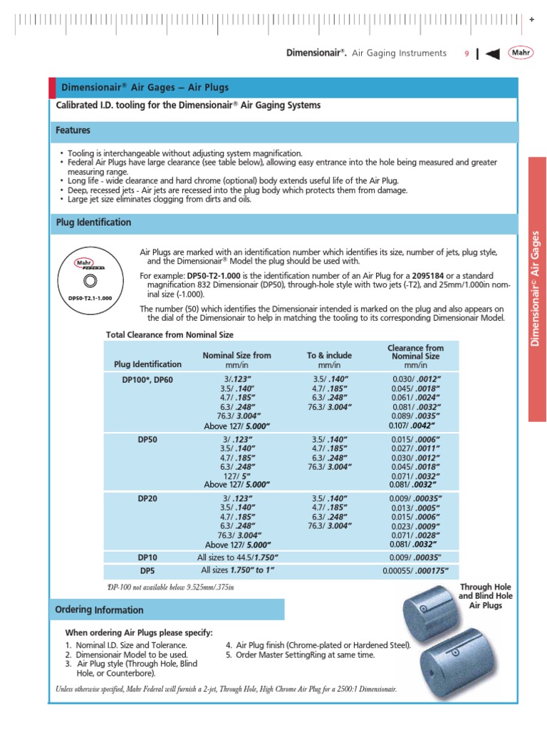 Dimensionair .: Air Gaging Instruments | PDF | Engineering Tolerance ...