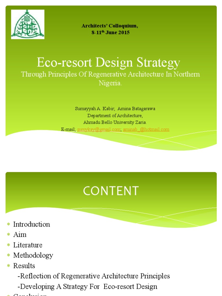 Eco Resort Design Strategy Through Princ | PDF | Sustainability | Ecology