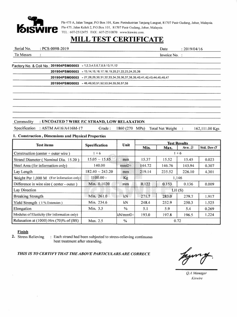 Mill TC | PDF