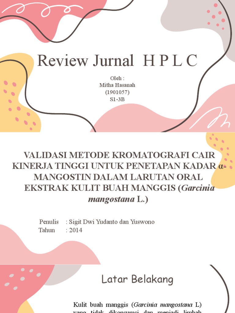 Mitha Hasanah (1901057) - S1-3B - PPT Jurnal HPLC | PDF