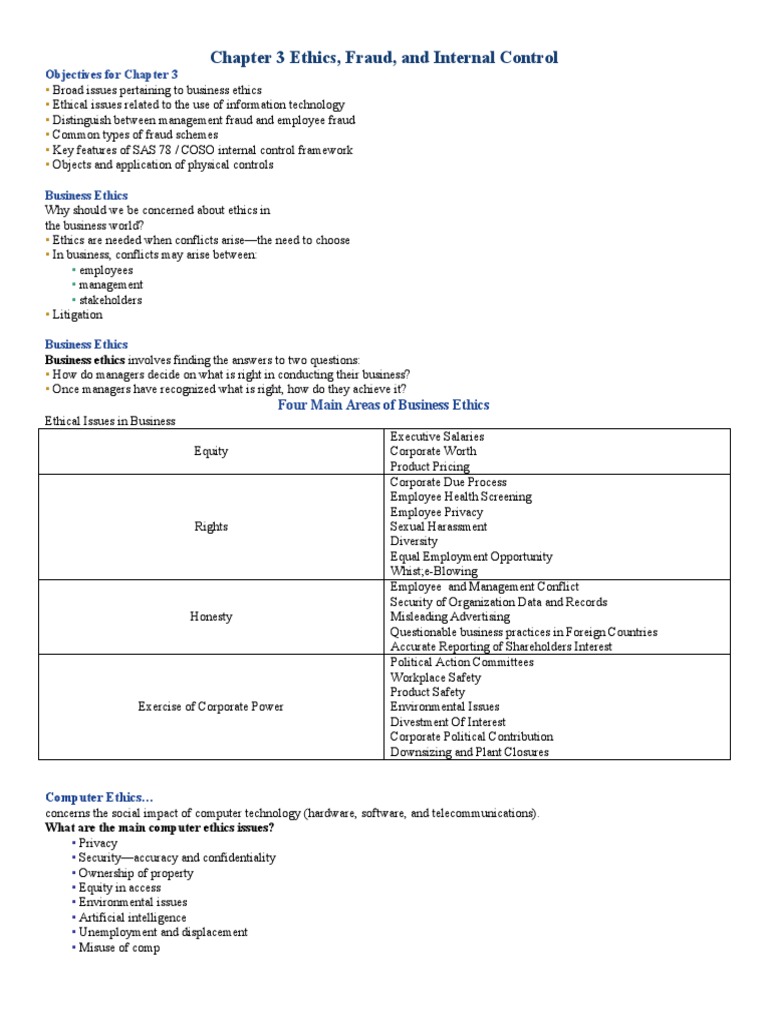 Chapter 3 Ethics | PDF | Internal Control | Business Ethics