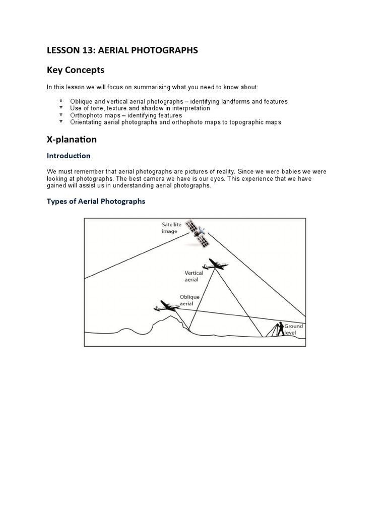Lesson 13: Aerial Photographs Key Concepts | PDF | Texture Mapping ...