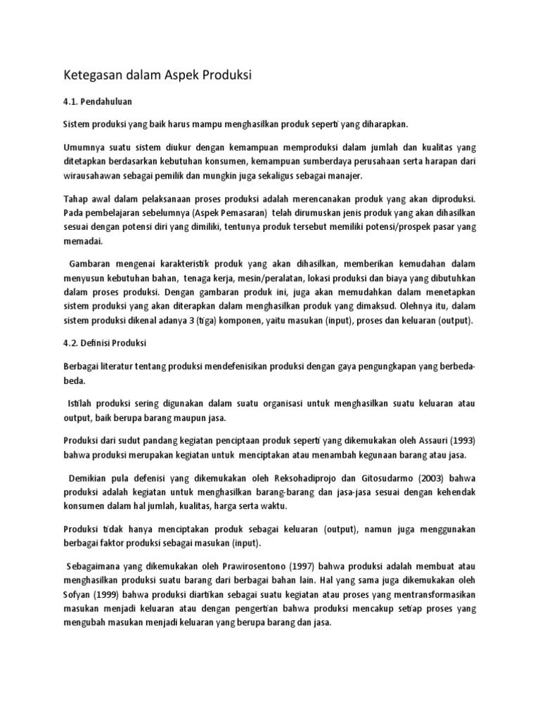 Ketegasan dalam Proses Produksi | PDF