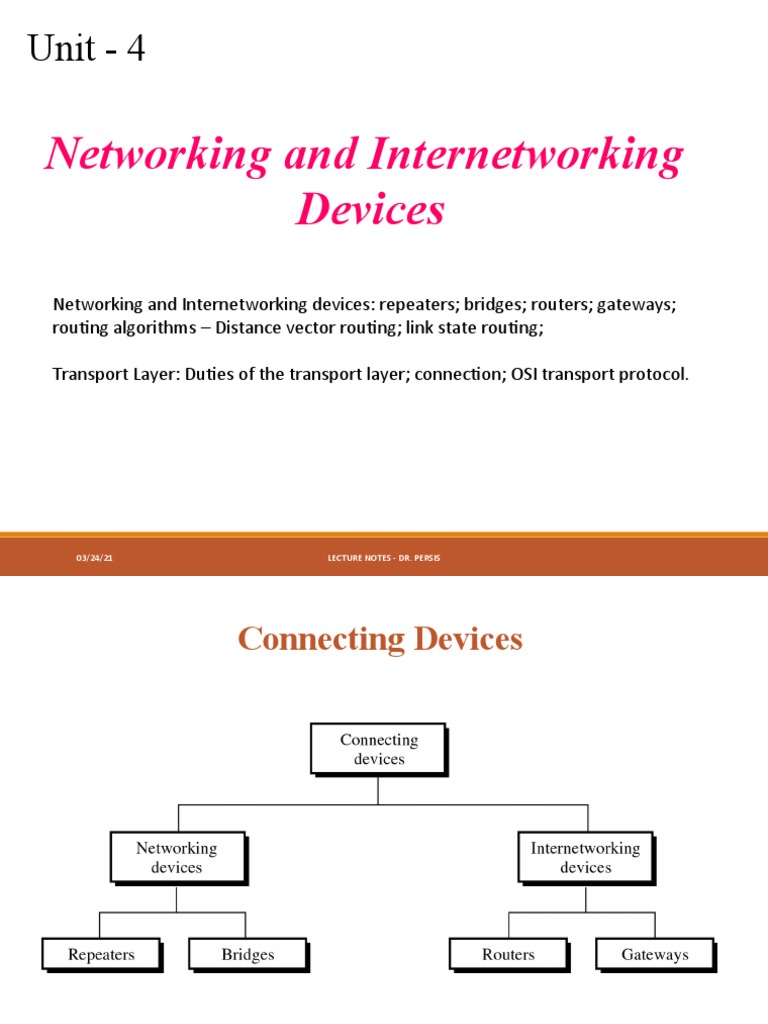 Networking and Internetworking Devices: Unit - 4 | PDF | Routing | Computer Network