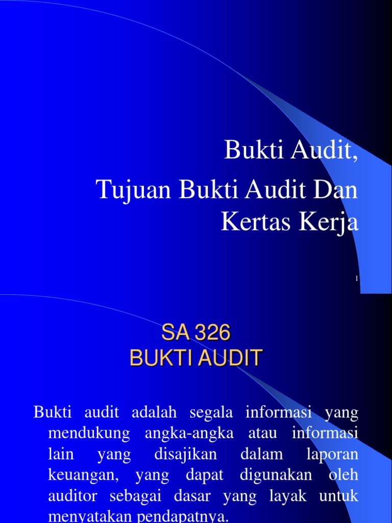 Tujuan dan Definisi Bukti Audit | PDF | Karier & Perkembangan ...