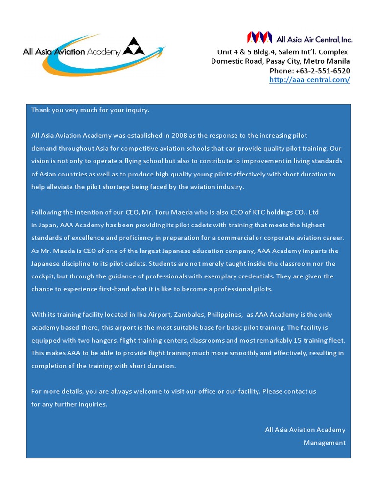 Unit 4 & 5 Bldg.4, Salem Int'l. Complex Domestic Road, Pasay City, Metro Manila Phone: +63-2-551 ...