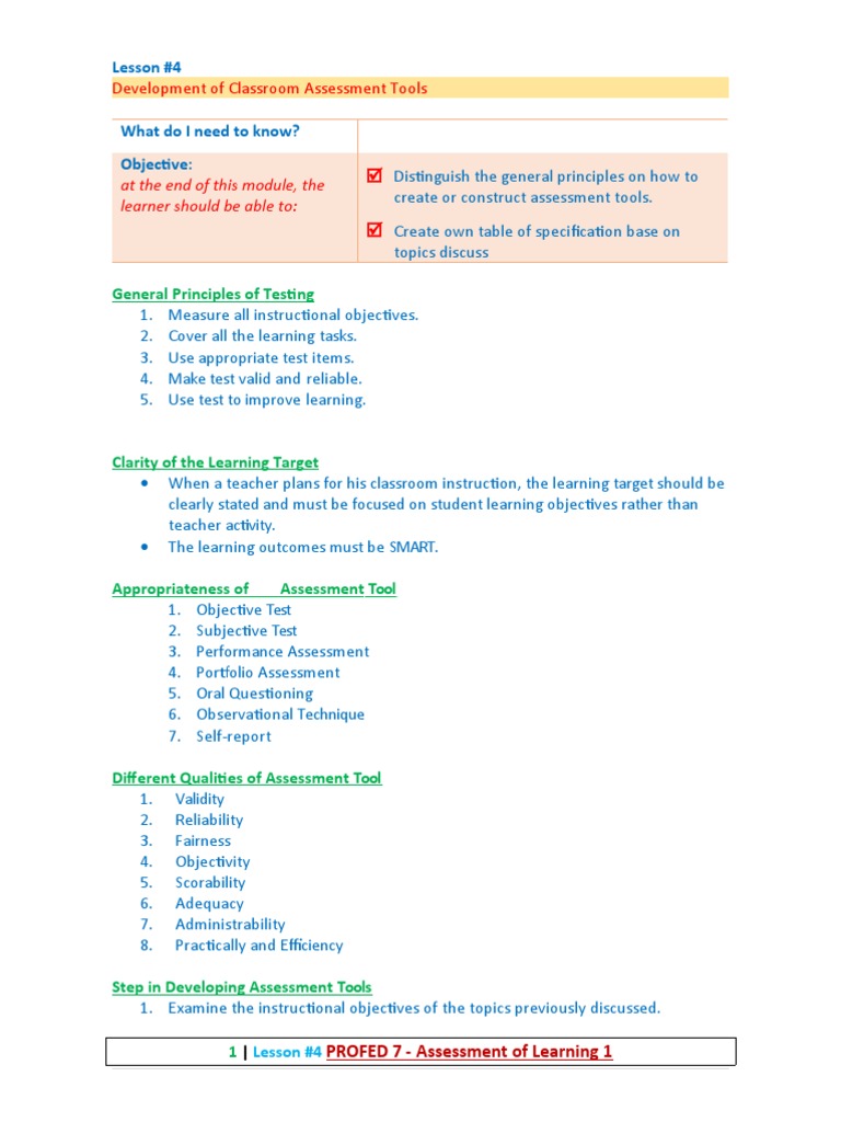 Developing Assessment Tools | PDF | Educational Assessment | Human Nature