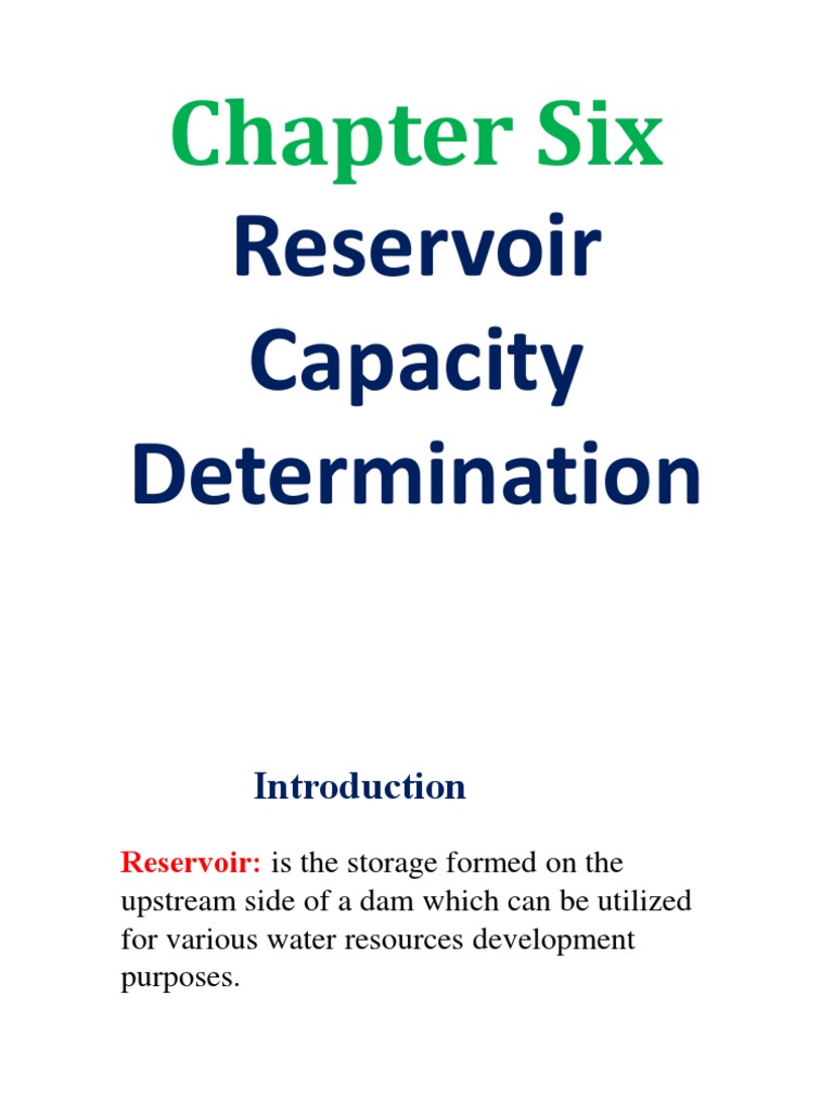 Reservoir Capacity Determination | PDF | Discharge (Hydrology) | Dam
