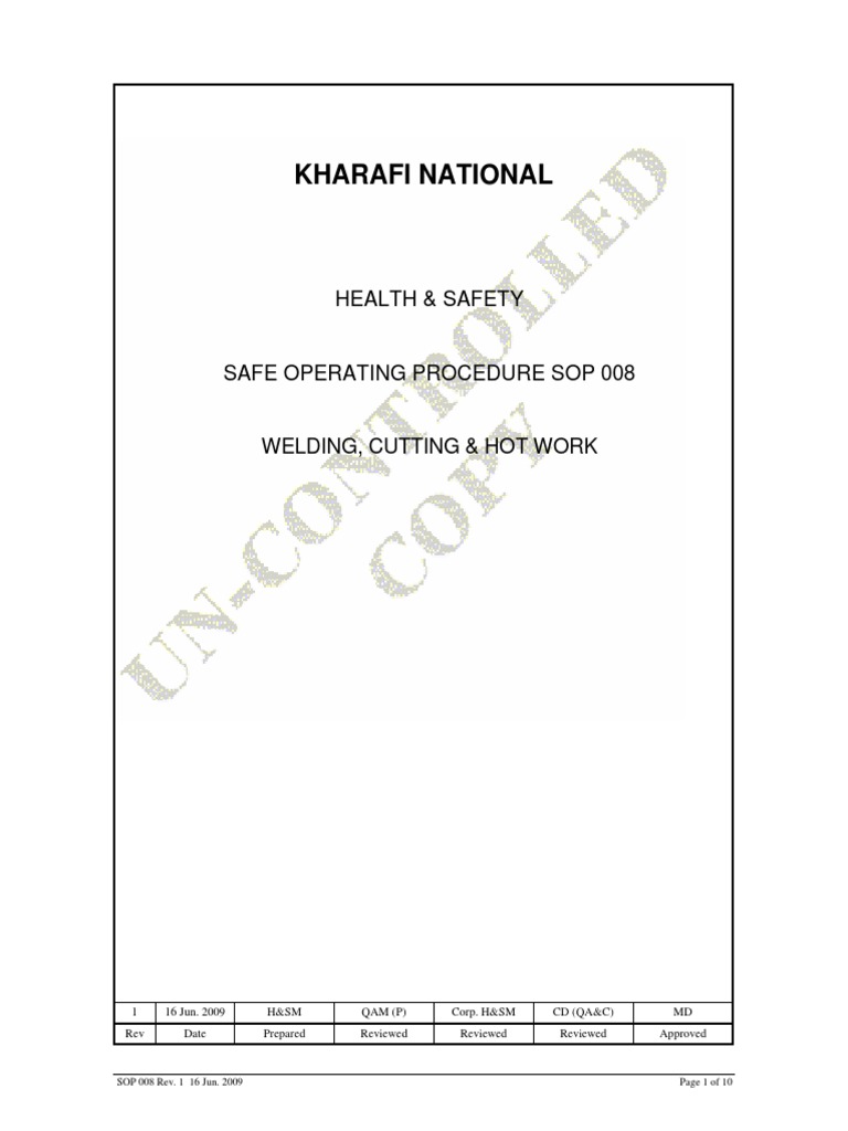 Kharafi National: Health & Safety Safe Operating Procedure Sop 008 ...