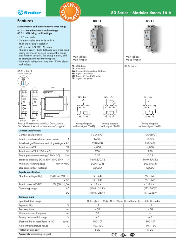 Finder Relays Series 80 | PDF | Switch | Alternating Current