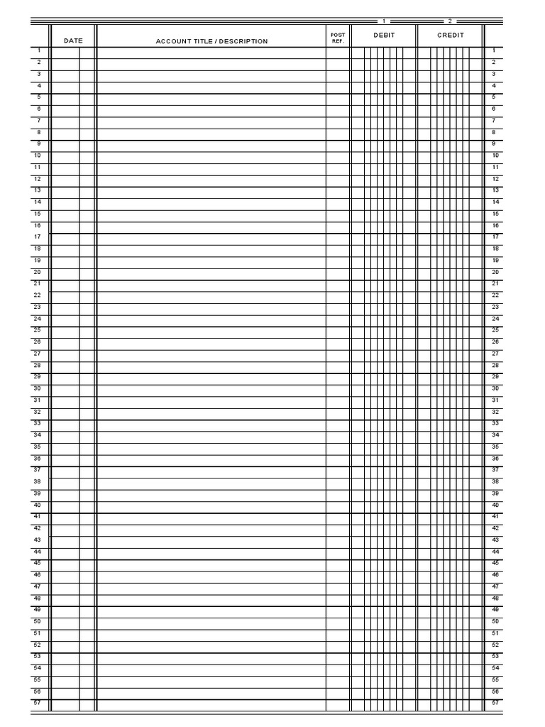 Journal and 4 Column Ledger | PDF | Debits And Credits | Financial ...
